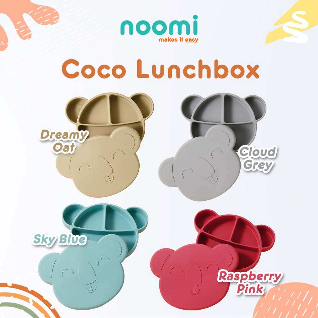 Jual Piring makan silicon - Noomi Coco Lunch Box | Shopee Indonesia