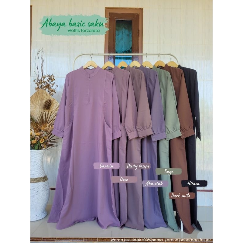 Jual Abaya basic saku wolfis forzaleta | Shopee Indonesia