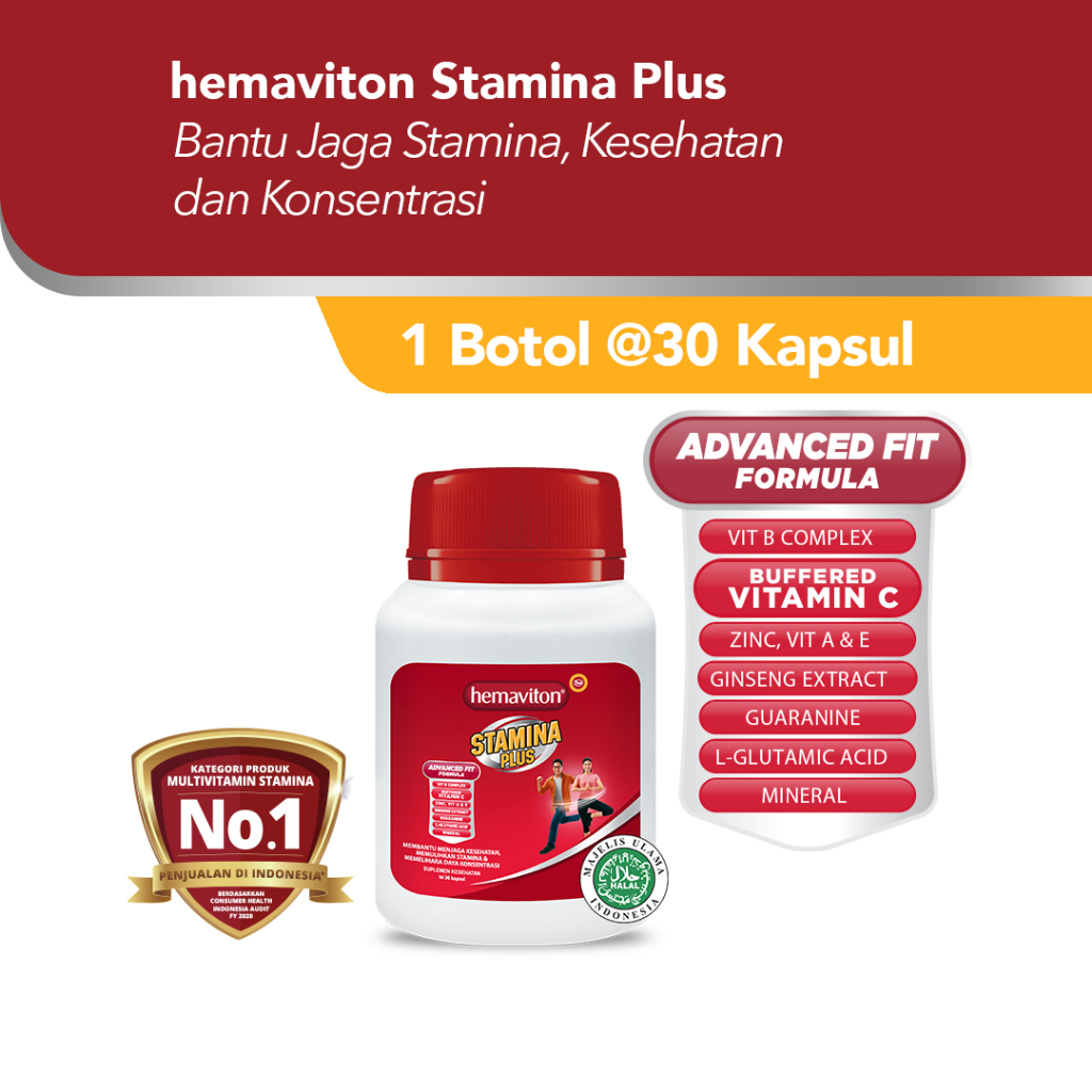 Jual hemaviton Stamina Plus Multivitamin Botol isi 30 kapsul [Exp : 06. ...