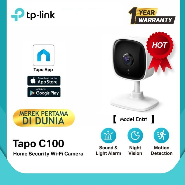 Jual TP-LINK Tapo C100 Home Security Wi-Fi Camera IP camera | Shopee ...