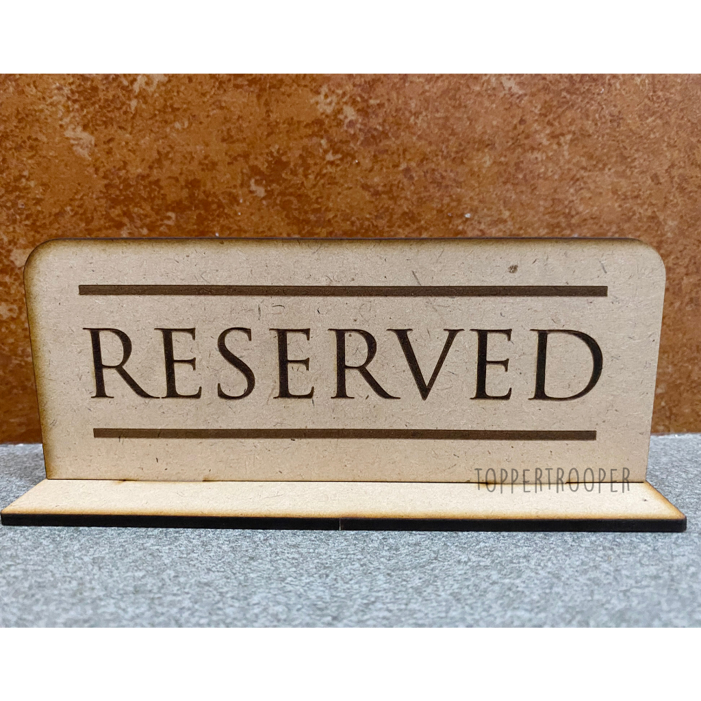 Jual sign reserved - papan tanda meja reserved - desk sign Mdf | Shopee ...