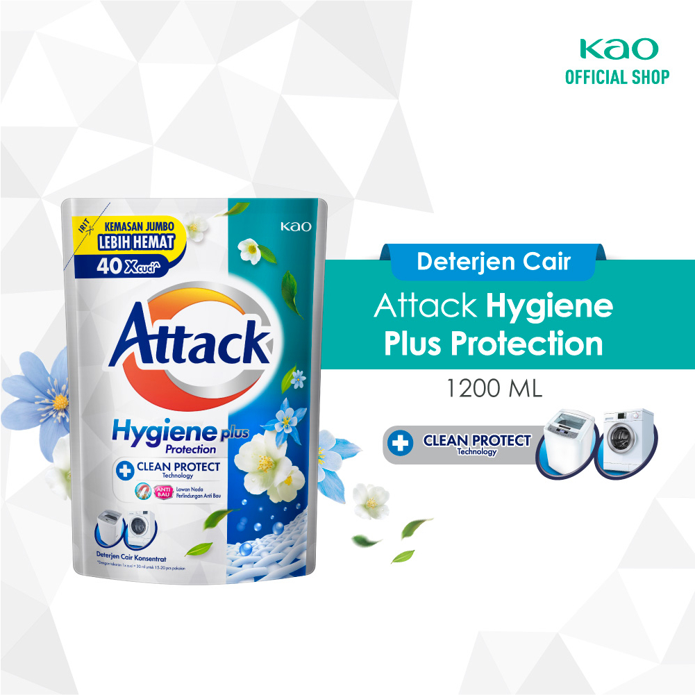 Jual Attack Hygiene Plus Deterjen Cair Semua Jenis Mesin Cuci 1200 mL | Shopee Indonesia