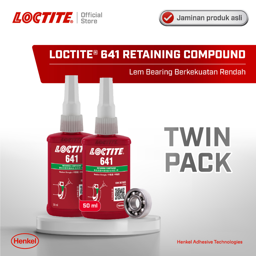 Jual Henkel LOCTITE 641 Retaining Compound Lem Bearing - 50 ml (Twin ...