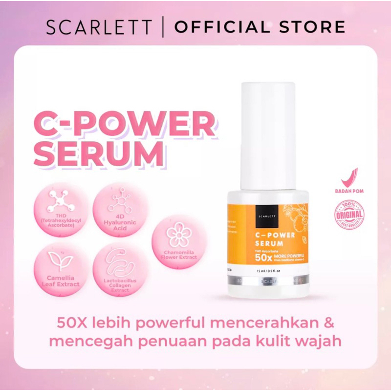 Jual SCARLETT WHITENING C - POWER SERUM 15MIL | Shopee Indonesia