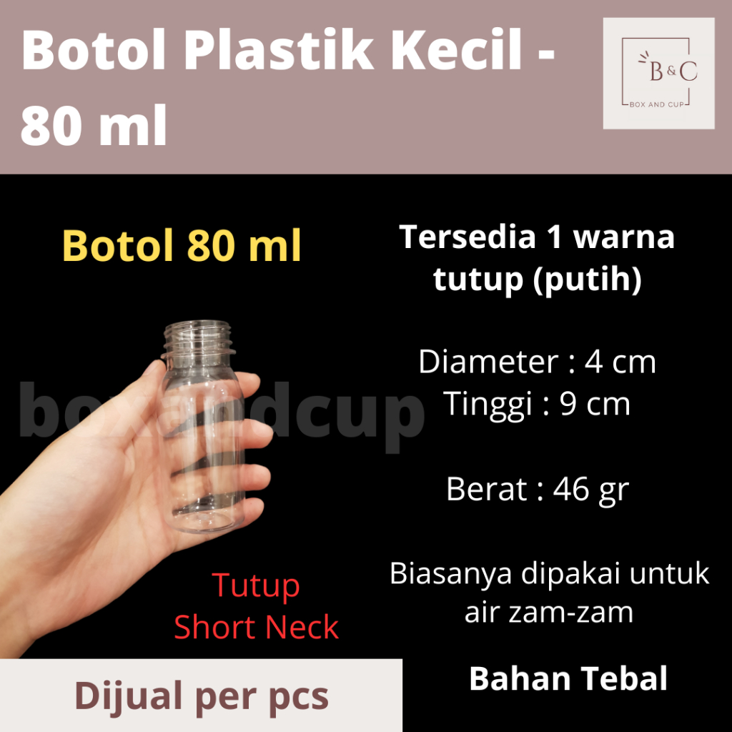 Jual Botol Plastik Kecil Bening Tebal Ukuran 40 ml, 80 ml, 100 ml untuk ...