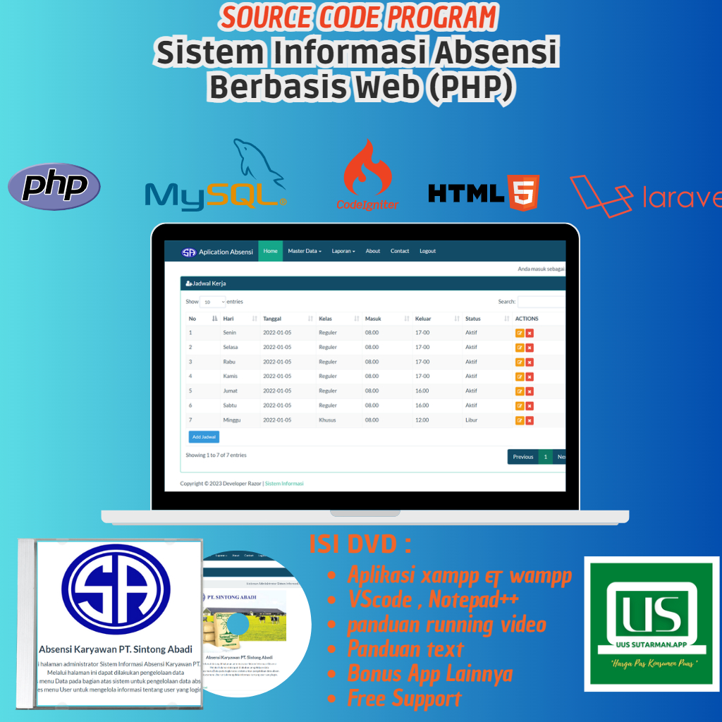 Jual Aplikasi Sistem Informasi Absensi Berbasis Web (PHP) | Shopee ...