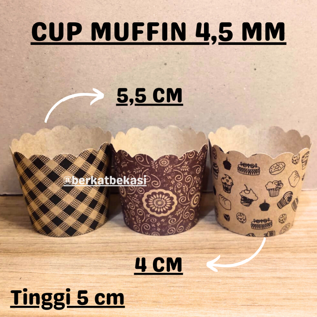 Jual CUP MUFFIN MOTIF 45 mm / PAPER CASES MUFFIN CUP / 50 PCS | Shopee ...