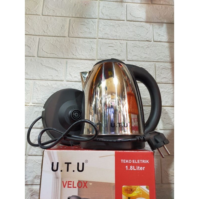 Jual Teko Listrik UTU / Teko Listrik 1,8 Liter UTU Velox / Teko Listrik Velox / Ceret Listrik 1 ...