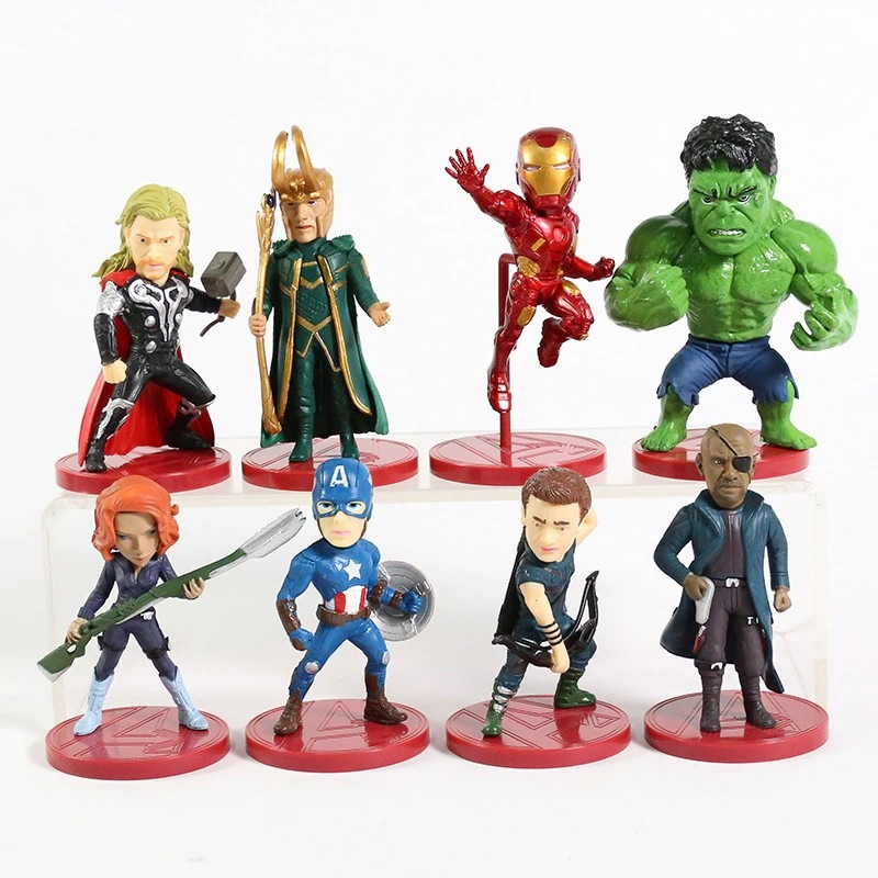Jual WCF Action Figure Marvel Avenger Thor Hulk Ironman Loki set 8 ...