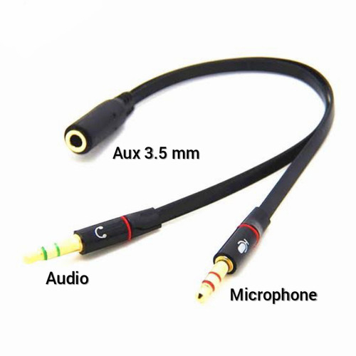 Jual Kabel Splitter Audio Jack 1 Female Ke 2 Male Headset Mic Jack 3 ...