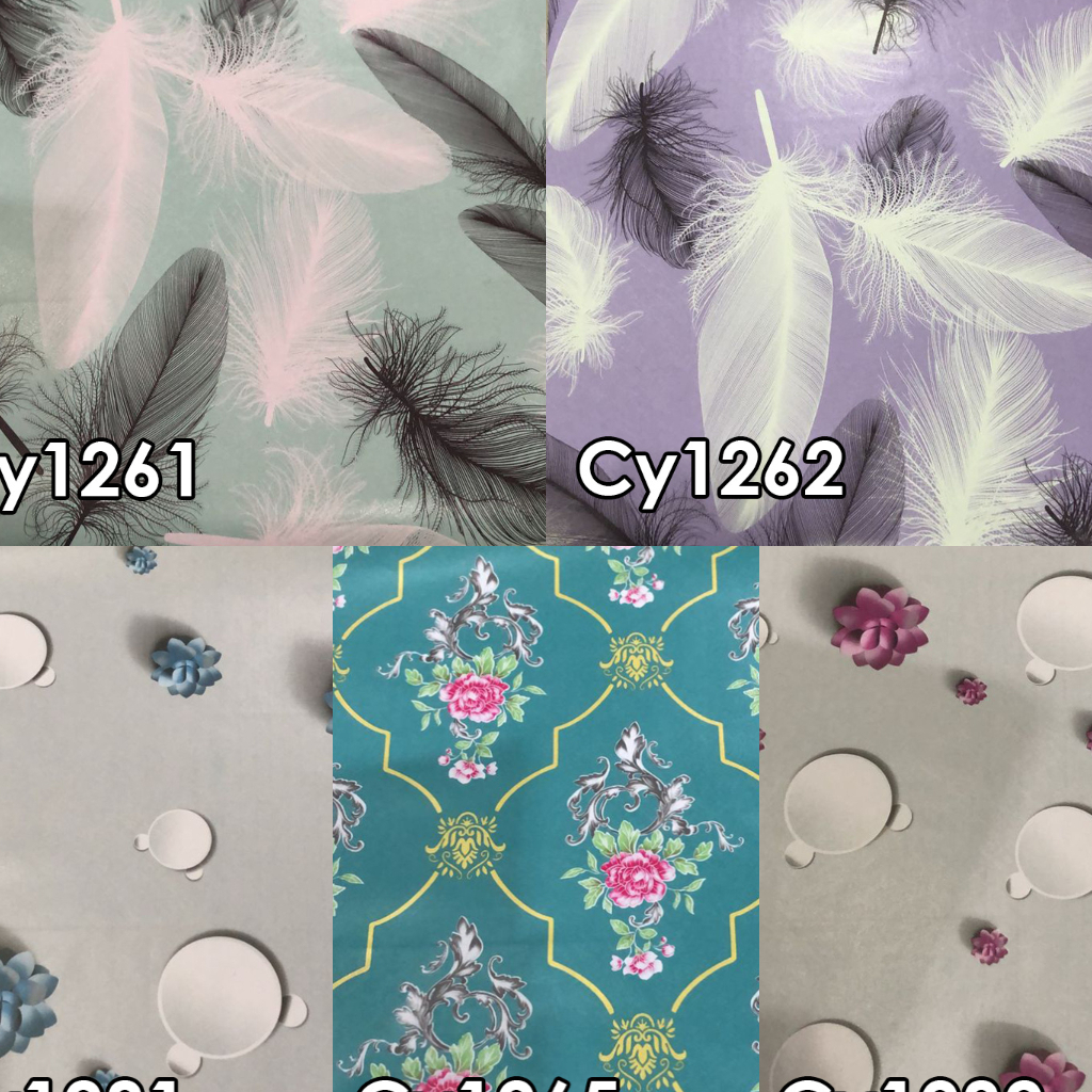 Jual Wallpaper Terbaru Motif Bunga dan Blu Tipe CY Ukuran 45Cm x 8m ...