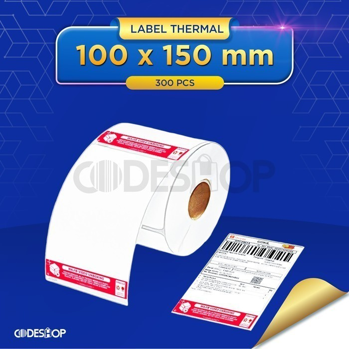 Jual Stiker Label Unboxing Resi Shopee 100 x 150 mm Thermal A6 300 pcs ...