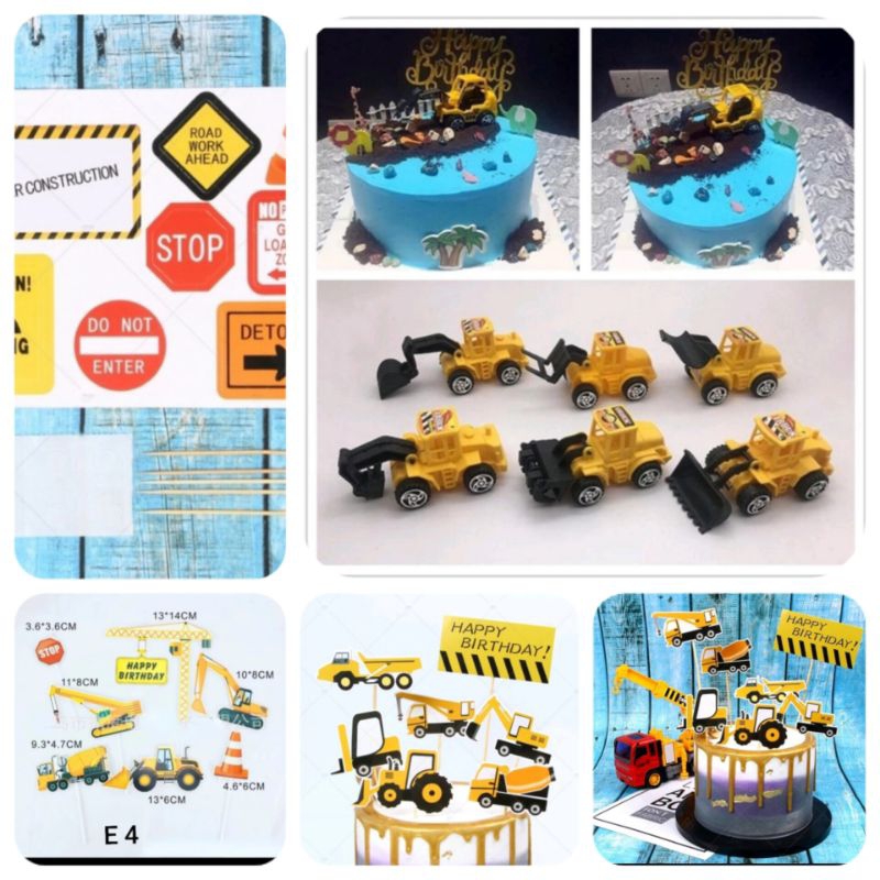 Jual Topper konstruksi, Hiasan Kue Proyek jalan,Truk Beko, Traktor ...
