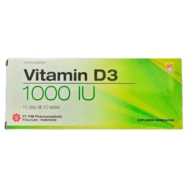 Jual VITAMIN D3 1000 IU (100's /Dus) - PIM | Shopee Indonesia