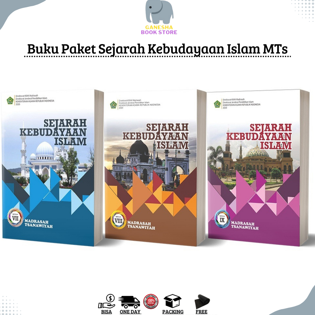 Jual Buku Paket Siswa Sejarah Kebudayaan Islam MTs Kelas 7 8 9 KEMENAG | Shopee Indonesia