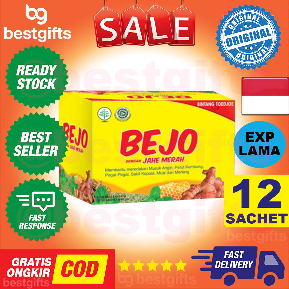 Jual BEJO HERBAL JAHE MERAH MENGATASI MASUK ANGIN 1 PACK 12 SACHET ...