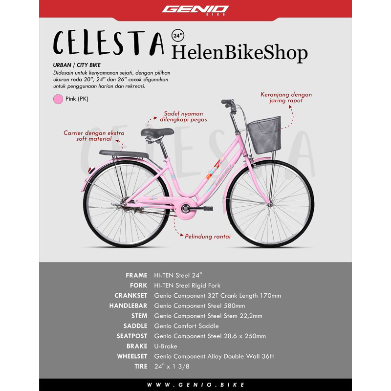 Jual Sepeda Mini 24 26 Genio Celesta | Shopee Indonesia