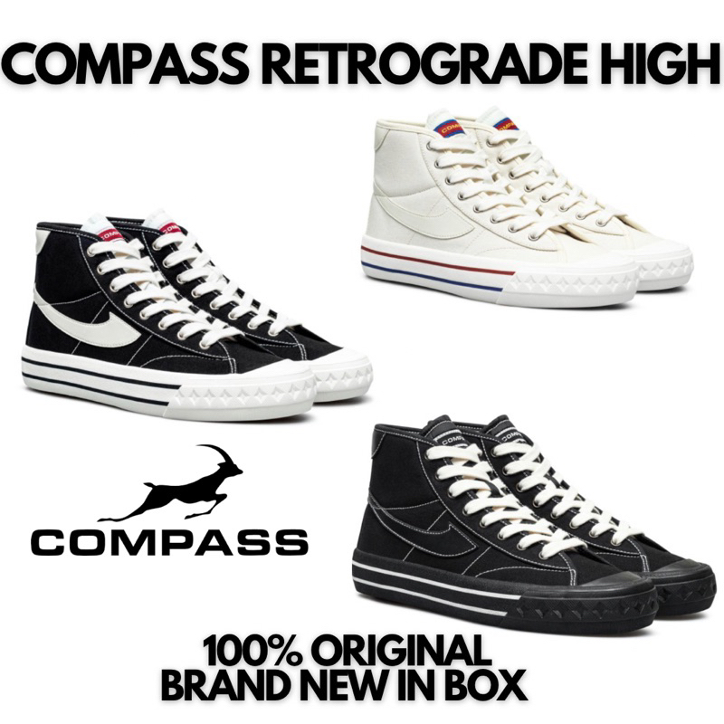 Jual COMPASS RETROGRADE HIGH [100% ORIGINAL] RETROGRADE BLACK WHITE ...