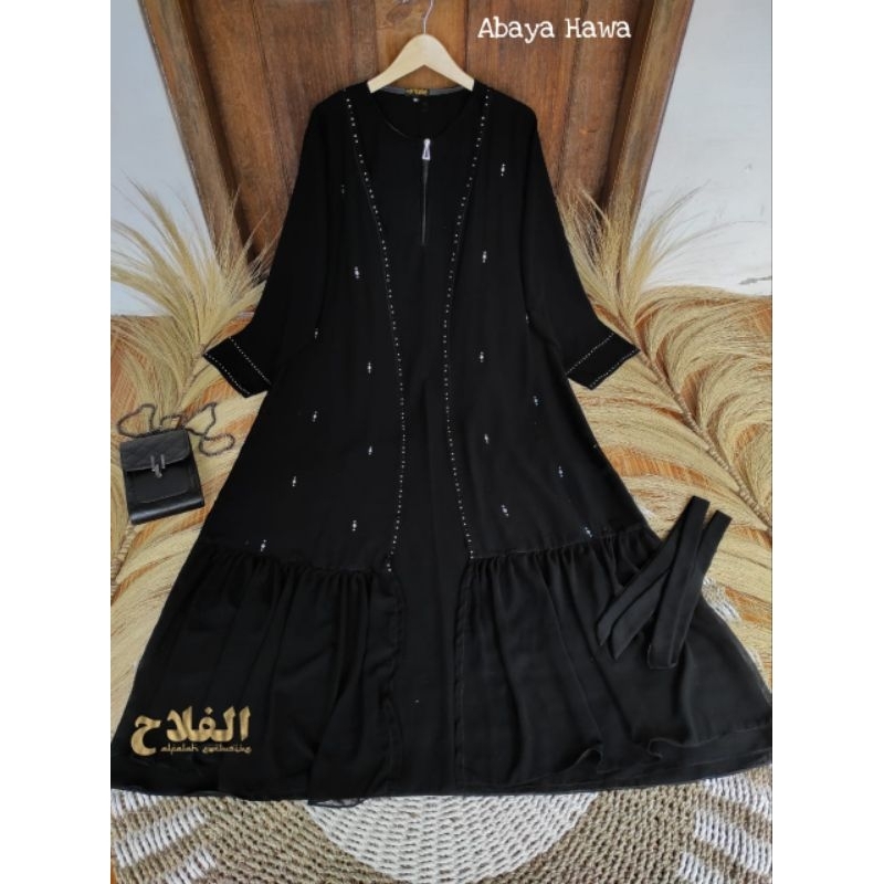 Jual ABAYA HAWA, gamis hitam jettblack model outer by Al-Falah ...