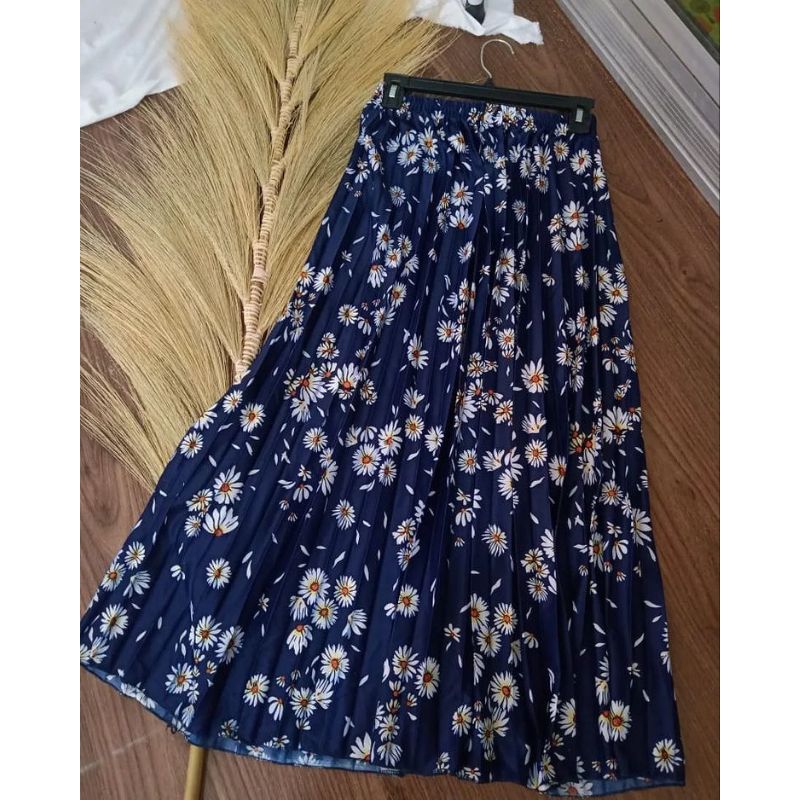Jual Rok Plisket Motif Bunga Premium / Rok Plisket Motif Bunga Lily ...
