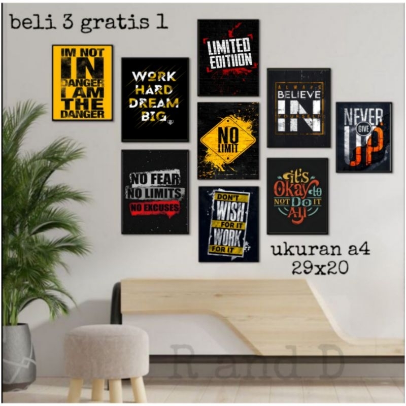 Jual Hiasan Dinding Quotes Ukuran 29x20 Hiasan dinding A4 | Dekorasi ...
