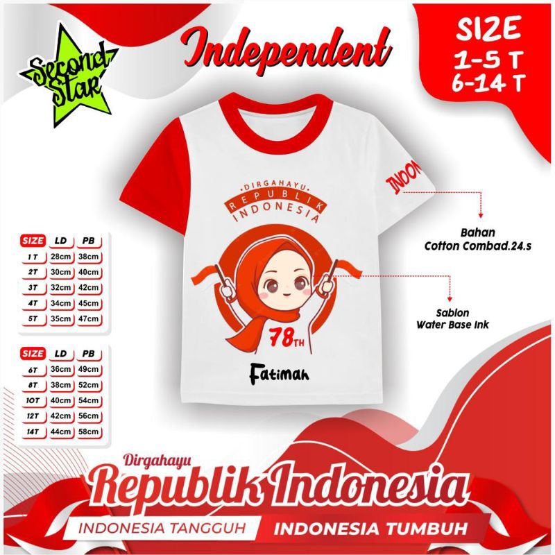 Jual Kaos Kemerdekaan Custom by Secondstar | Shopee Indonesia