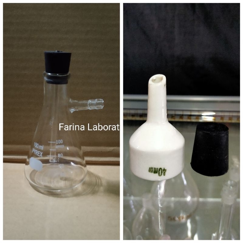 Jual Filtering Flask 100ml Pyrex plus Buchner Funnel 4 cm | Shopee ...