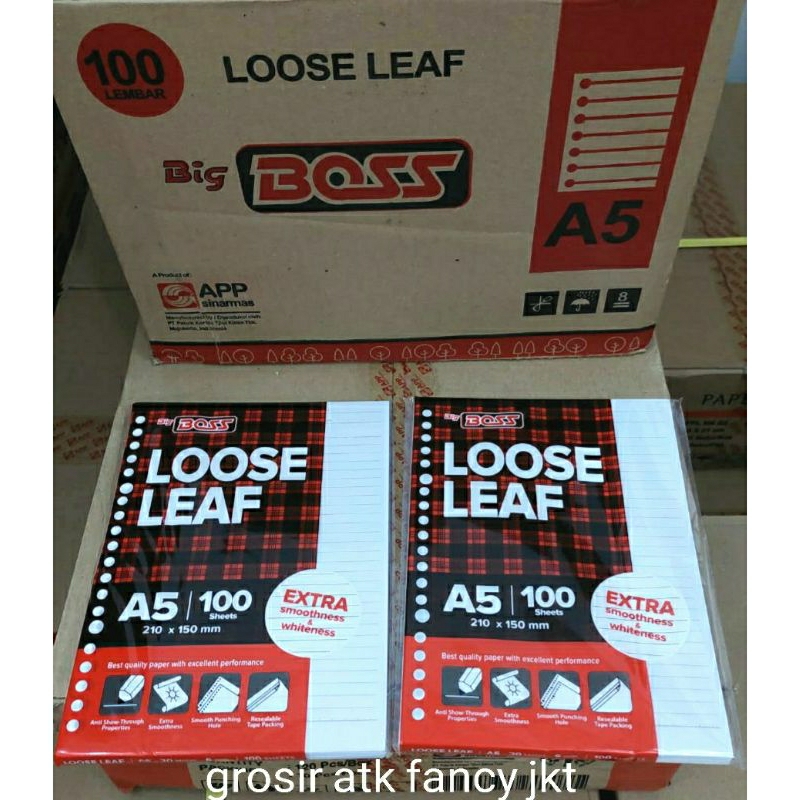 Jual Loose Leaf isi kertas file binder A5 Garis BigBoss BBO isi 100 Lembar | Shopee Indonesia