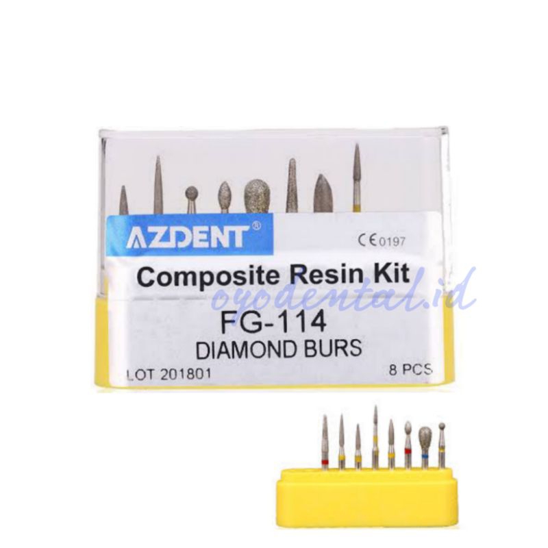 Jual Dental Diamond Bur Finishing Pita Kuning Resin Komposit Kit 114 High Speed Azdent | Shopee ...