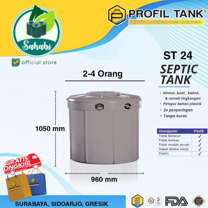 Jual Profil Tank Septic Tank / Bio Septic Tank ST 24 volume 800 Liter ...