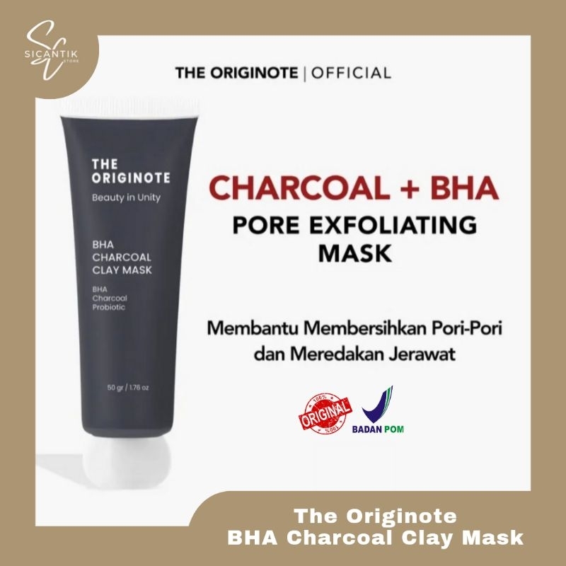 Jual The Originote BHA Charcoal Clay Mask 50gr | Masker Wajah Original ...