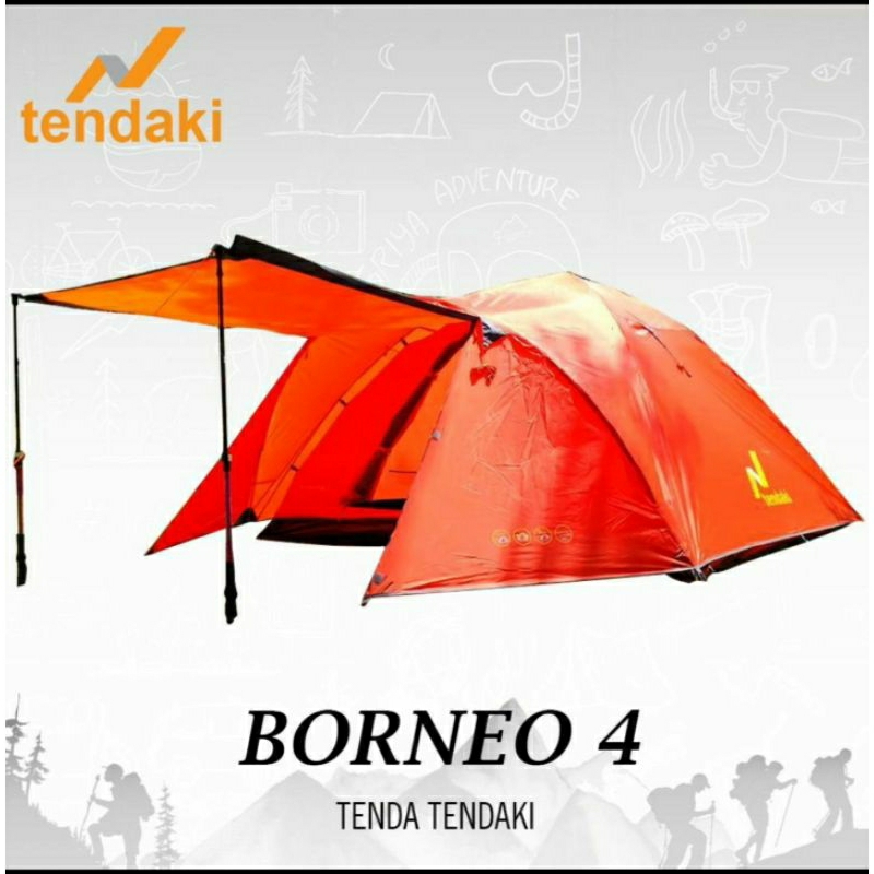 Jual TENDA CAMPING TENDAKI BORNEO 4 ORANGE TENDA DOME KAPASITAS 4 - 5 ...