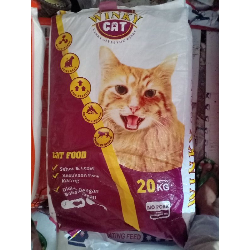 Jual PAKAN KUCING WINKY 1SAK ISI 20KG | Shopee Indonesia