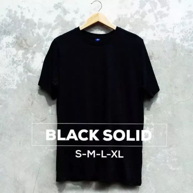 Jual Kaos polos cotton combat 30s WARNA HITAM SOLID | Shopee Indonesia