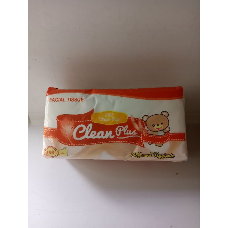 Jual Tisu Clean Plus 100% Virgin Pulp 180 Sheets 2 Ply Tisu Wajah Tisu ...