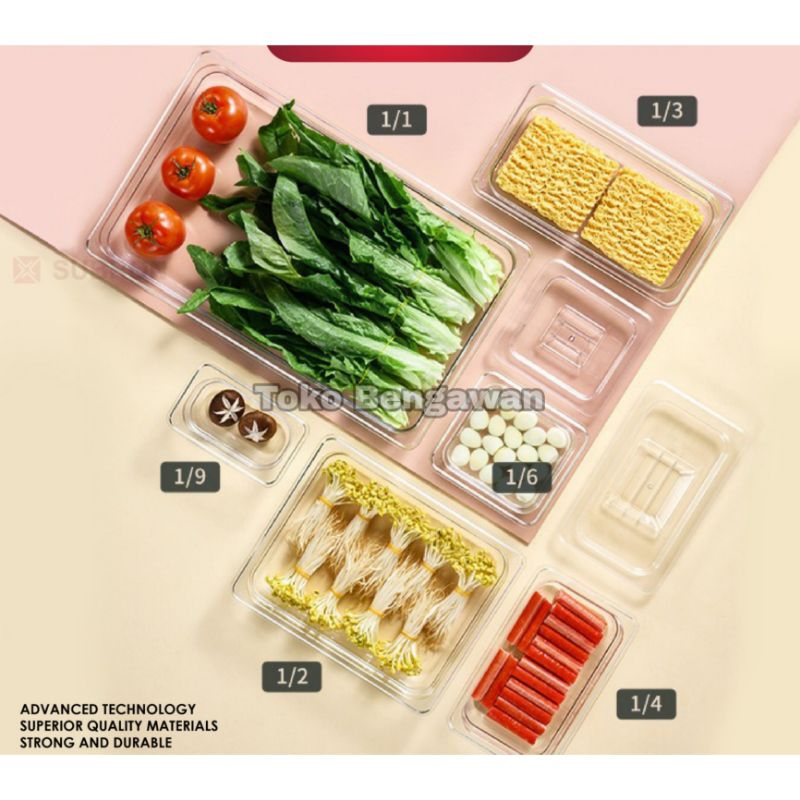 Jual SUBRON Gastronom Food Pan Akrilik 1/2 Kedalaman 6cm 10cm 15cm ...