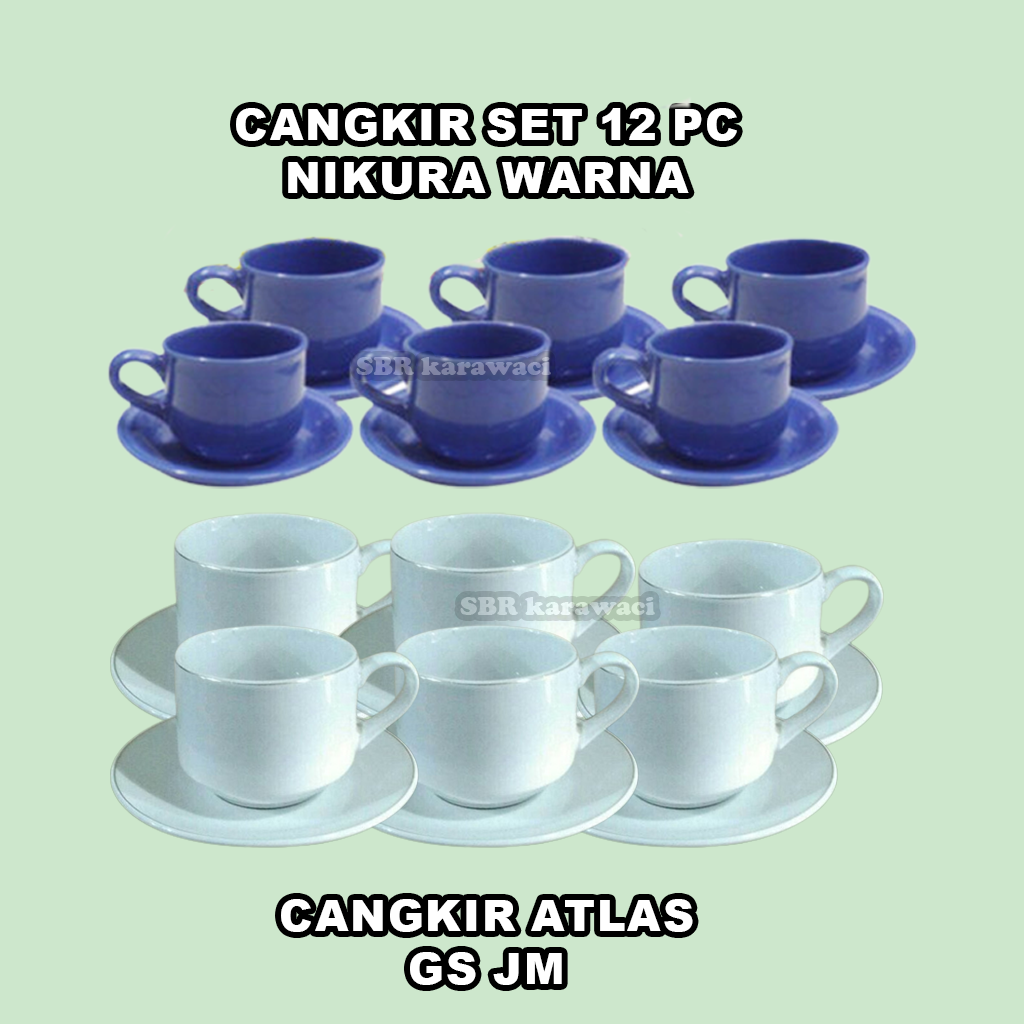 Jual Cangkit Set | Gelas Set Keramik Motif Atlas & Nikura | Shopee ...