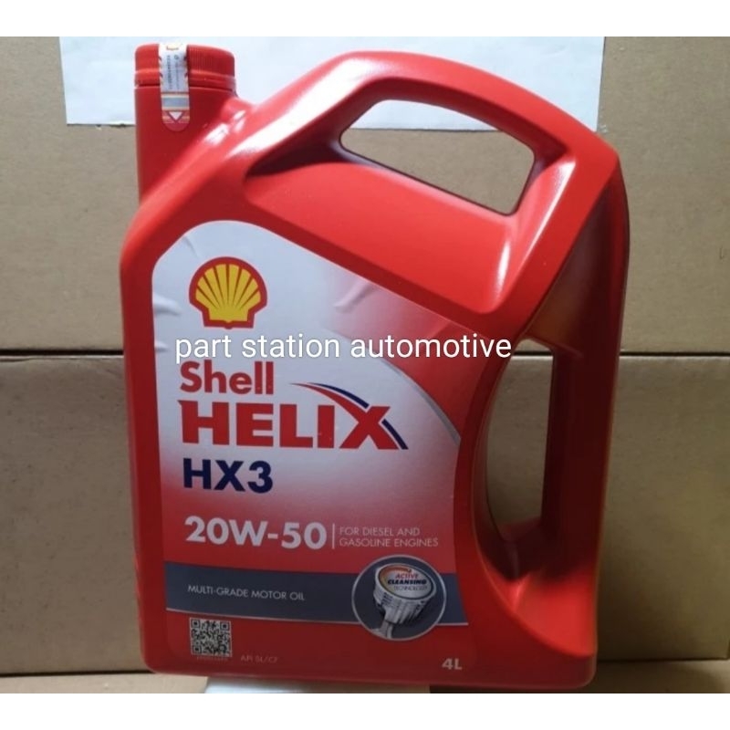 Jual OLI SHELL HELIX HX3 20W-50 (4 LITER) | Shopee Indonesia