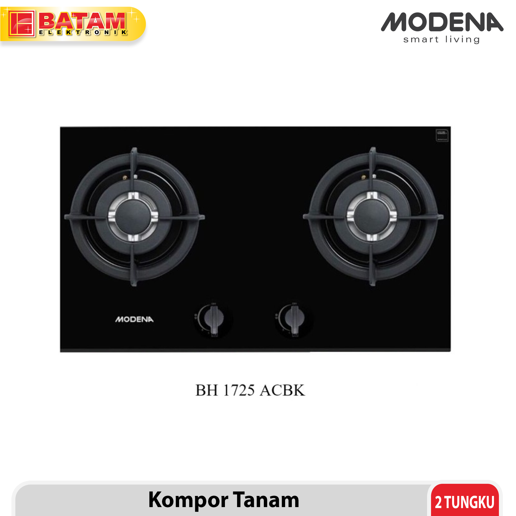 Jual Kompor Tanam Modena 2 Tungku - BH-1725 ACBK | Shopee Indonesia