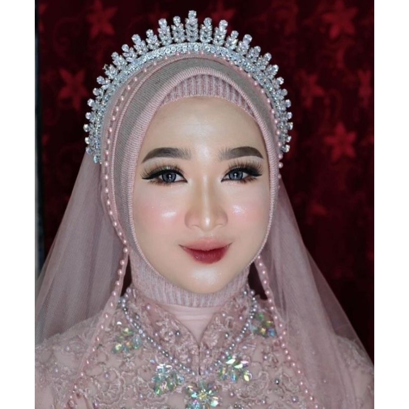 Jual mahkota permata zircon aurel silver / mahkota wedding | Shopee ...