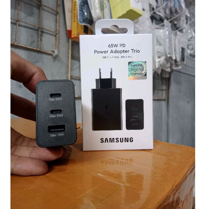 Jual SAMSUNG 65W PD POWER ADAPTER TRIO CHARGER (USB-C 2 PORT USB-A 1 ...