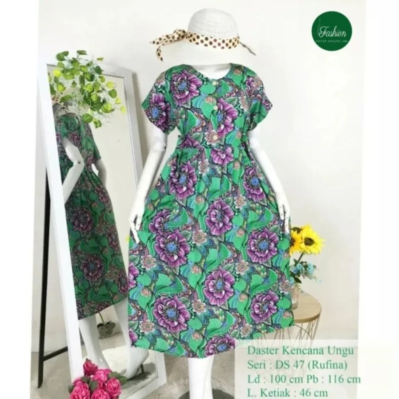Jual Fashion Daster Batik Kencana Ungu Ds 47 Kub Rufina Label Biru Tali ...