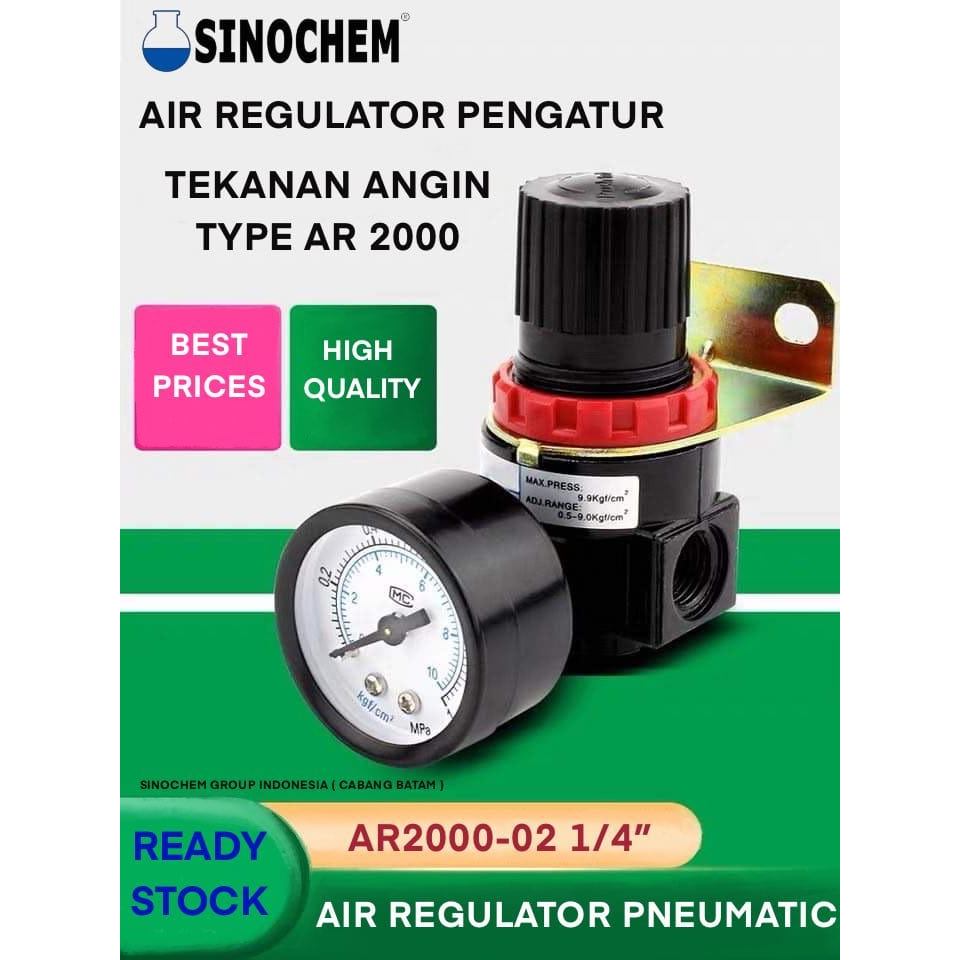 Jual SINOCHEM AR2000 G1/4 Katup Regulator kompresor Tekanan udara ...