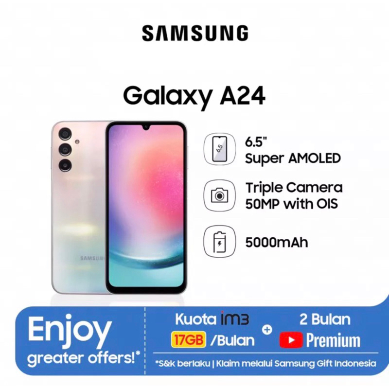 Jual Samsung A24 8/128 Garansi Resmi Sein(Free Adapter 15 Watt Original ...