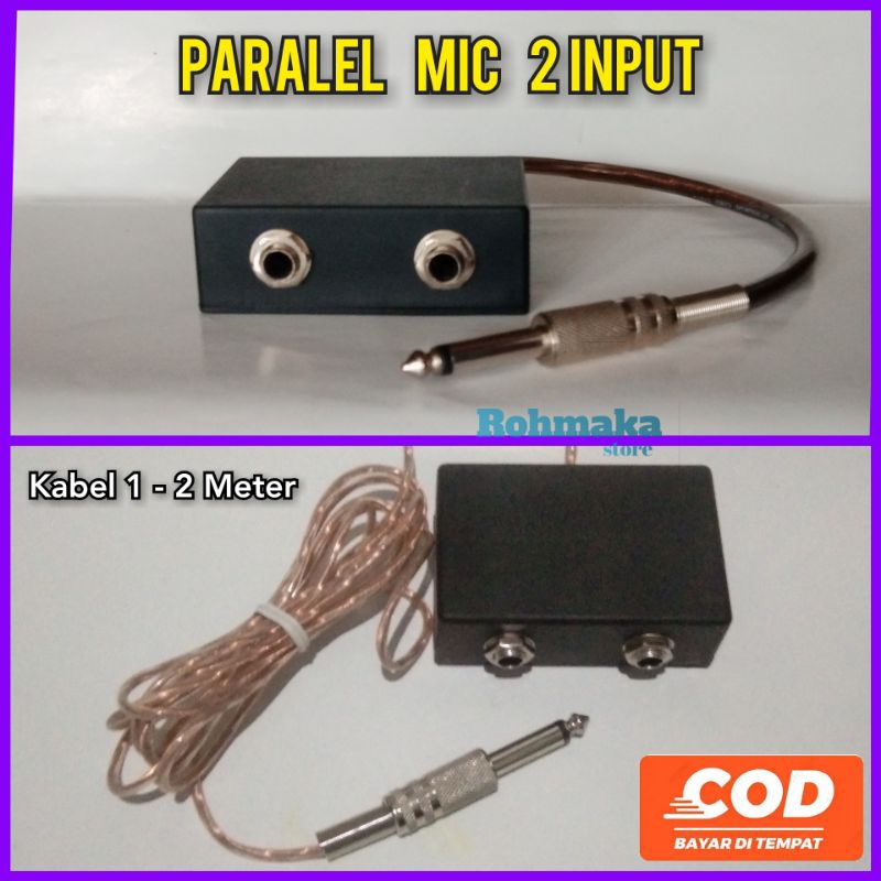 Jual PARAREL MIC 2 INPUT KABEL Panjang 1 / 2 meter / CONVERTER MIC ...