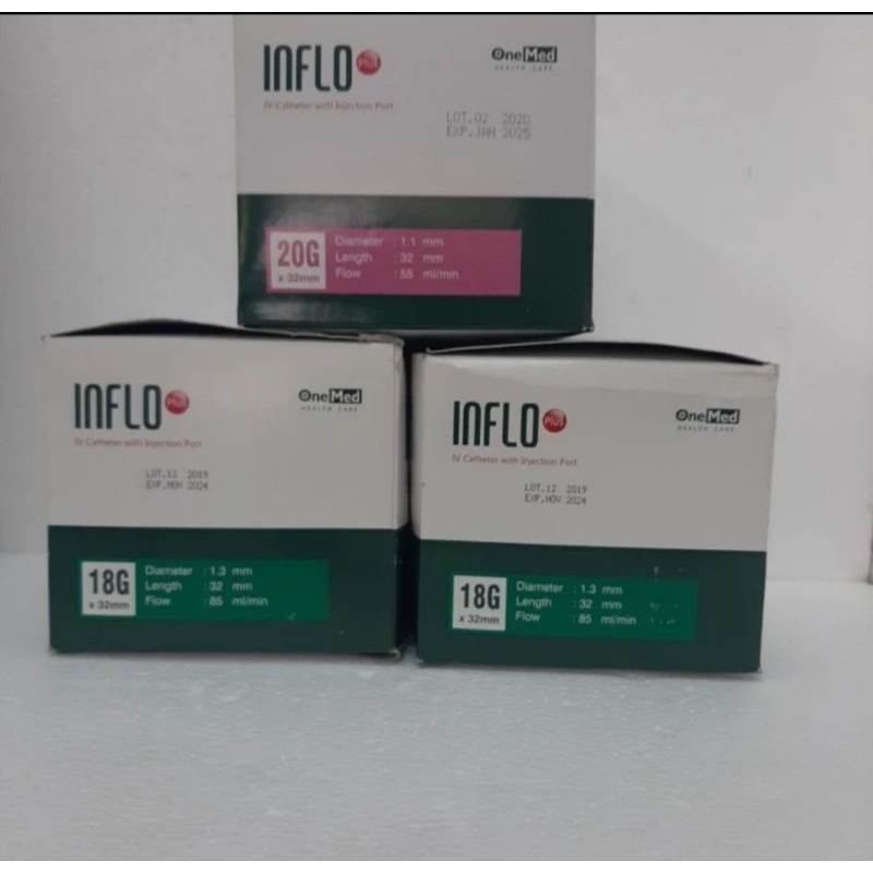 Jual Inflo Plus 18g 20g 22g 24g/I.V Catheter Onemed Plus Box 50 Pcs | Shopee Indonesia