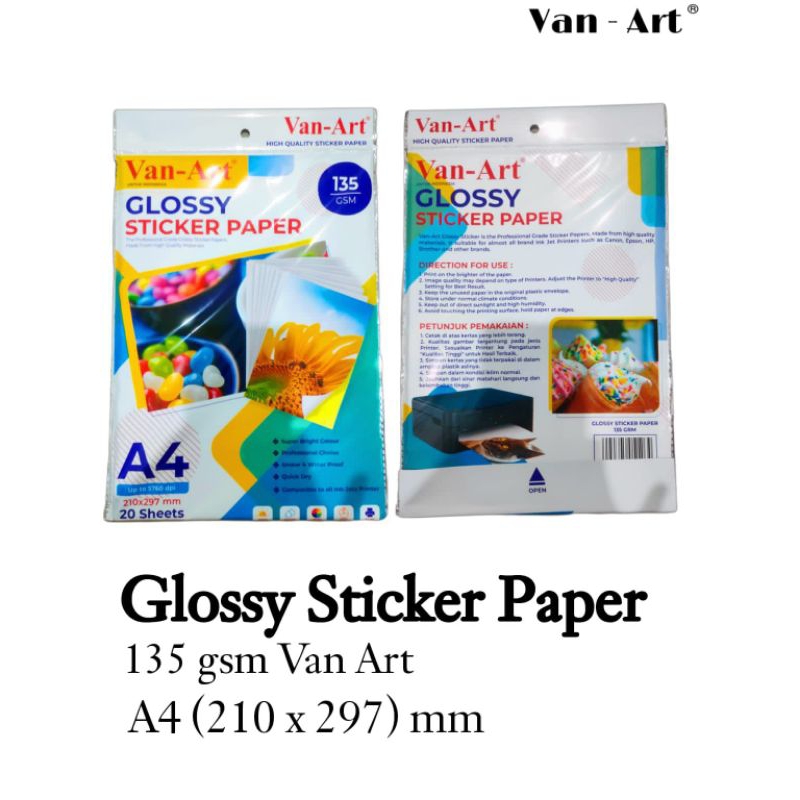 Jual Kertas Sticker Glossy Sticker Paper A4 135gsm | Shopee Indonesia