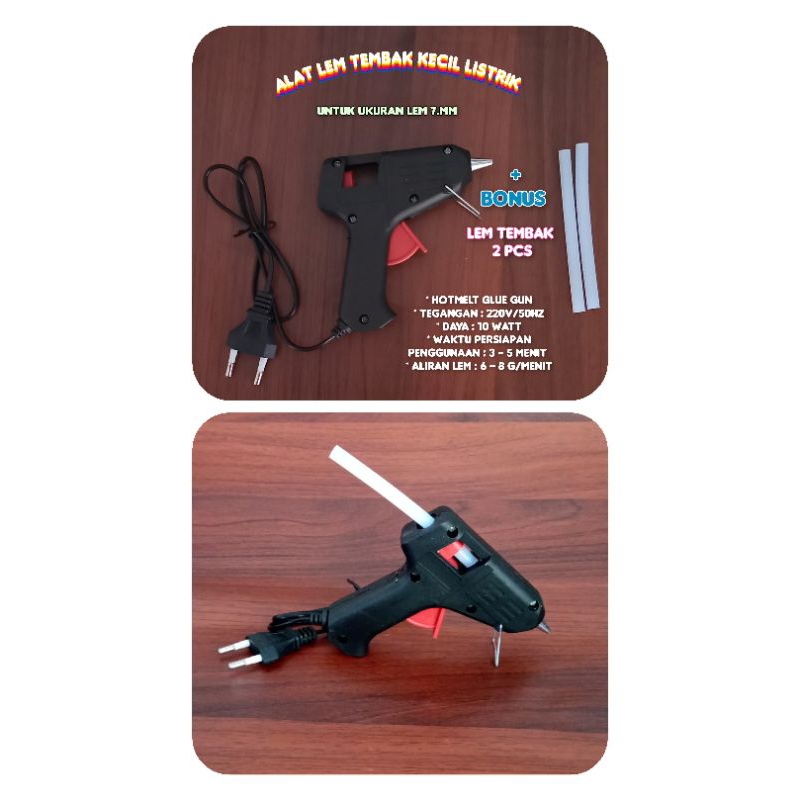 Jual Lem Tembak Kecil Listrik Pistol Glue Gun Small Mini Size Stick ...