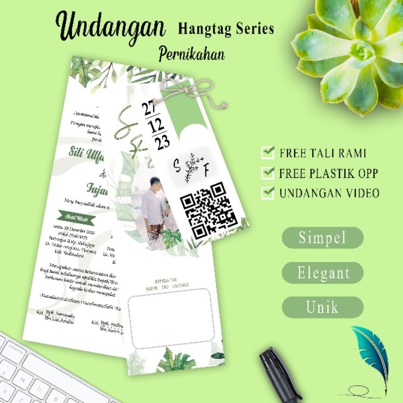 Jual Undangan Pernikahan Hangtag Tali Rami Murah Hang Tag Nikah Unik ...