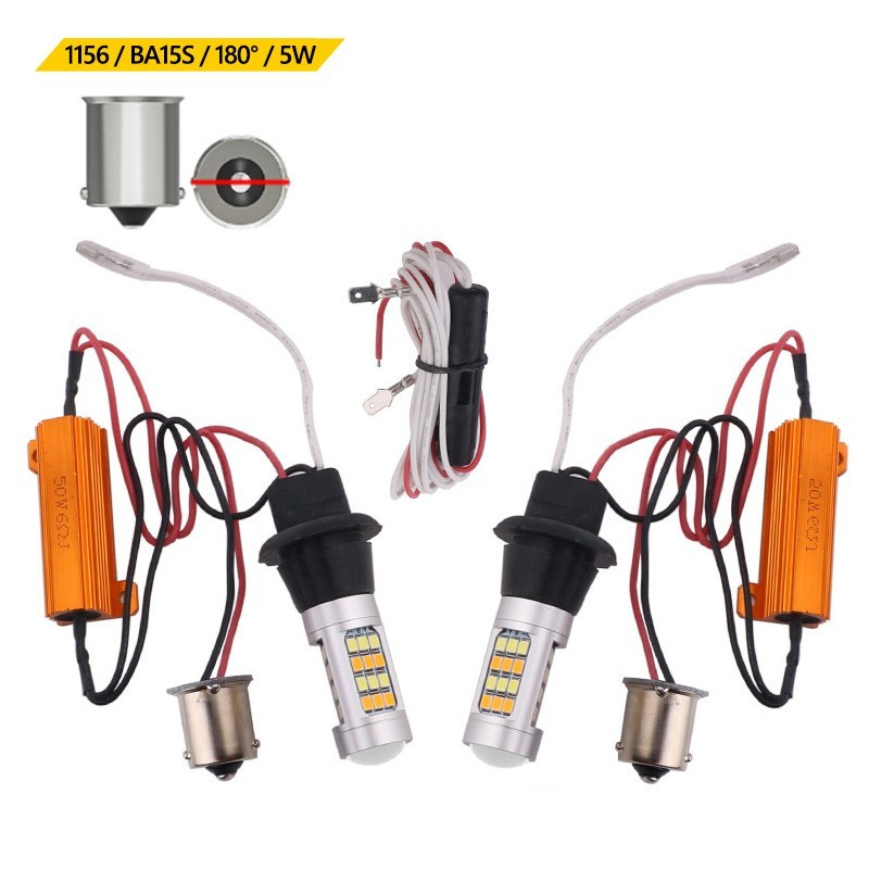 Jual [VRM] Lampu Sein LED Mobil 2 Mode DRL dan Sein 1156 BA15S T20 7440 ...